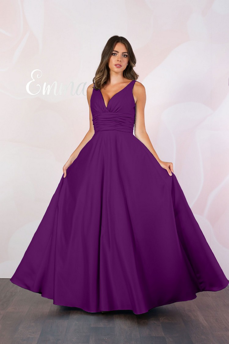 Satin Flare Dress - Emma Bridals
